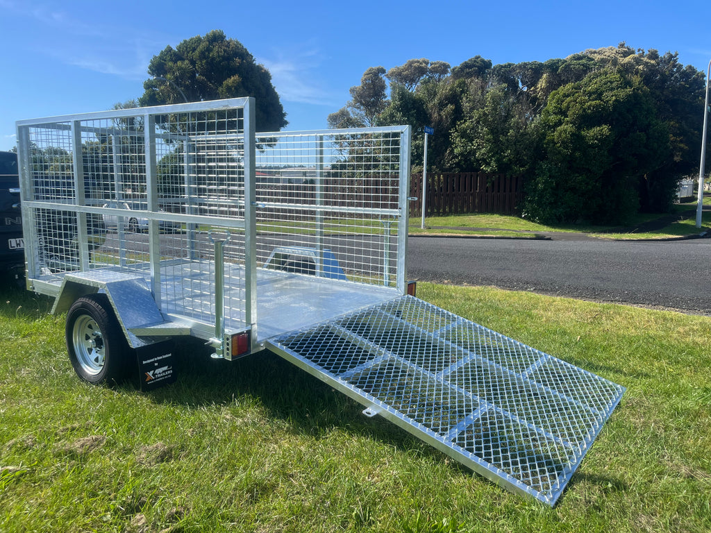 8X5 Single Axle Ride On Trailer With Ramp and Cage – X-Trailers